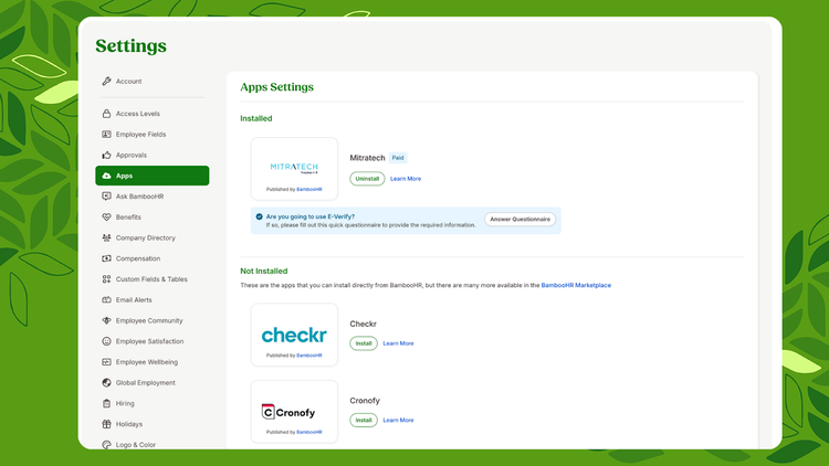 BambooHR® I-9 & E-Verify - BambooHR Marketplace | Your Favorite Integrated HR Apps