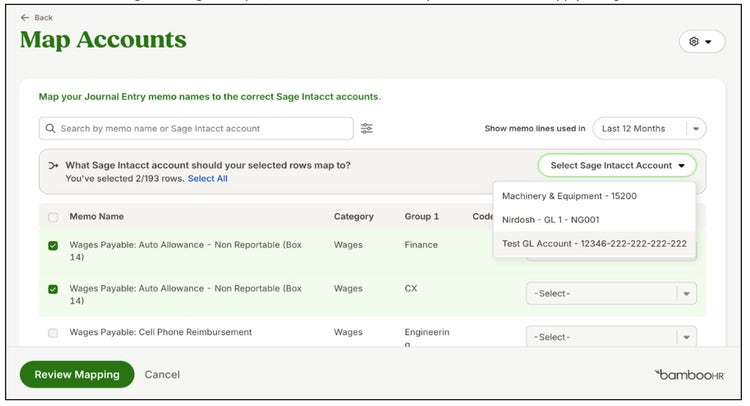 Sage Intacct (General Ledger) - BambooHR Marketplace | Your Favorite ...