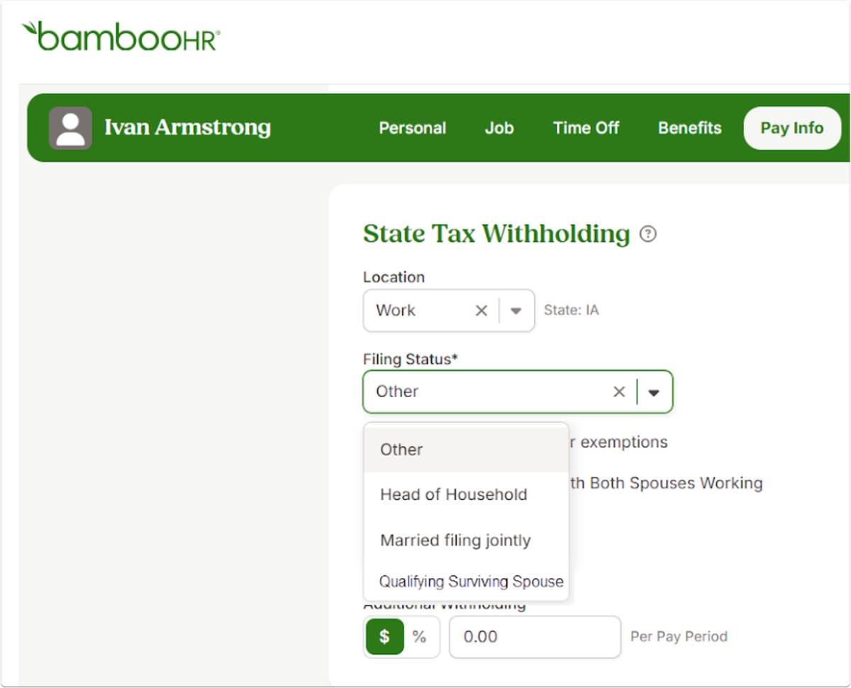 2026 Iowa State Withholding Updates| Product Updates | BambooHR
