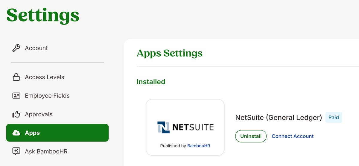 NetSuite Accounting Integration | Product Updates | BambooHR