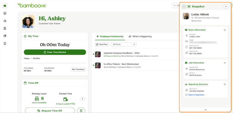 Employee Snapshot | Product Updates | BambooHR