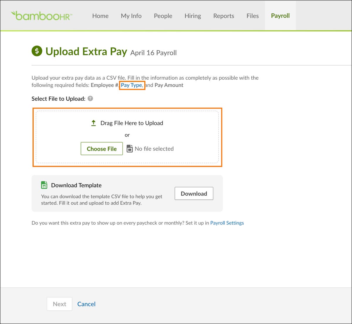 One-Time Extra Pay Upload Improvements | Product Updates | BambooHR