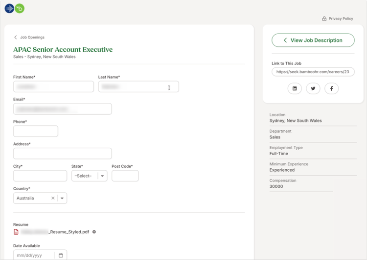 Post to SEEK and Manage Applicants in BambooHR | Product Updates | BambooHR