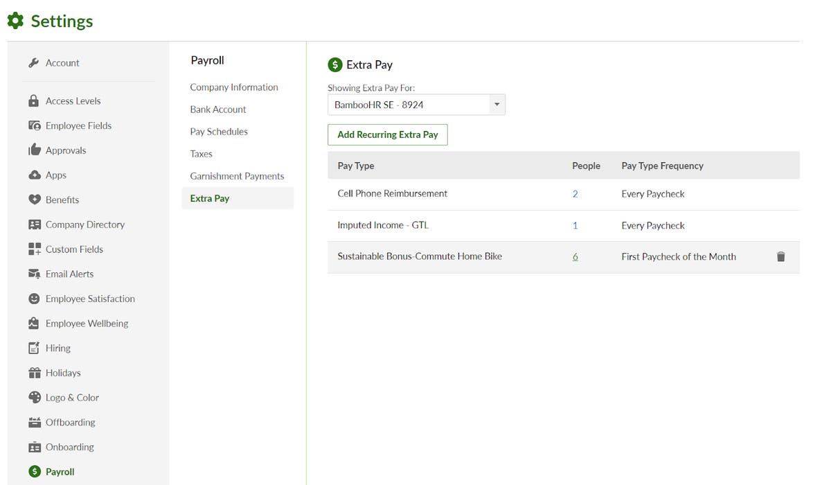 Recurring Extra Pay Wizard | Product Updates | BambooHR