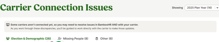 Carrier Connection Status Bar | Product Updates | BambooHR