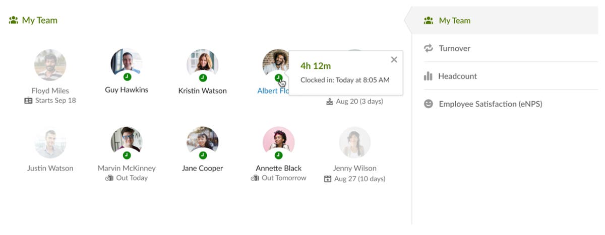 Time Tracking Data Added to “My Team” Widget | Product Updates | BambooHR