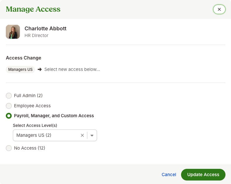 Better Access Level Assignment | Product Updates | BambooHR