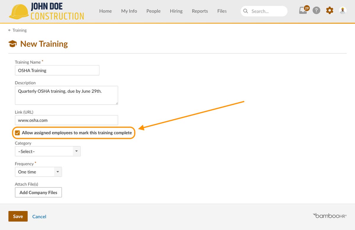 Allow Employees to Mark Training Complete | Product Updates | BambooHR