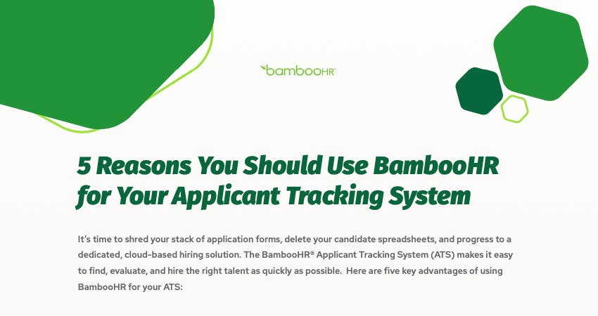 5 Reasons You Should Use BambooHR for Your Applicant Tracking System ...
